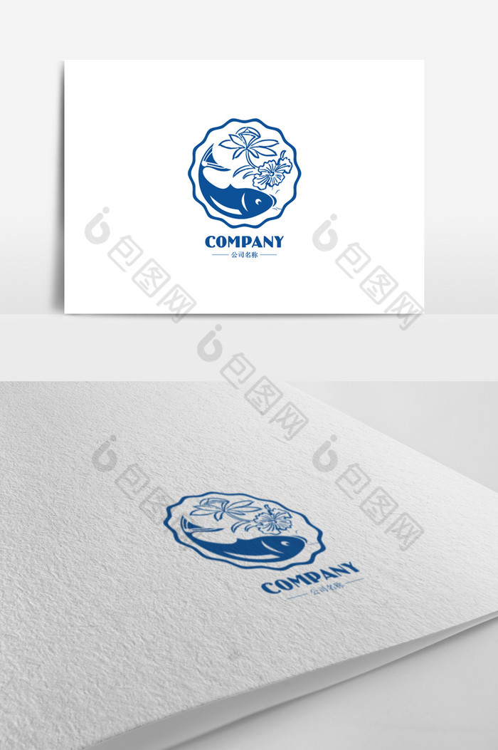 鱼塘标志logo模板 包图网