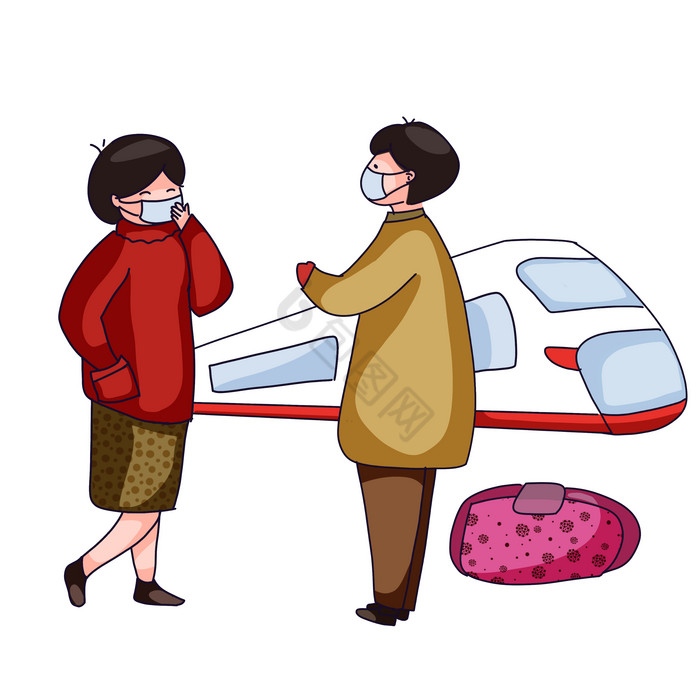 春运坐火车疫情防控png下载 包图网
