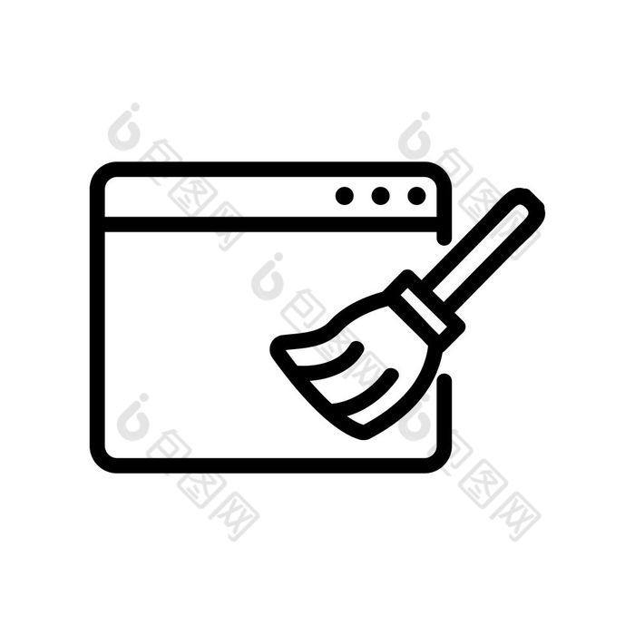 电脑清理图标向量电脑清理标志孤立的轮廓象png下载 包图网
