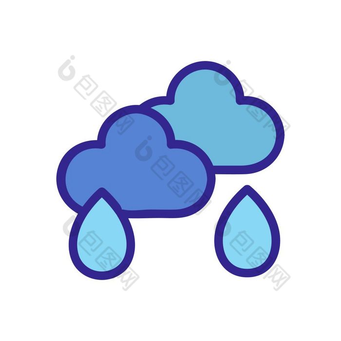 云雨图标向量云雨标志颜色孤立的象征插图云png下载 包图网