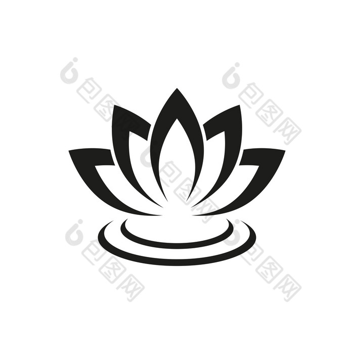 莲花向量图标的平png下载 包图网