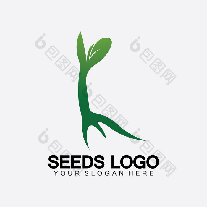植物种子标志模板向量日益增长的种子标png下载 包图网