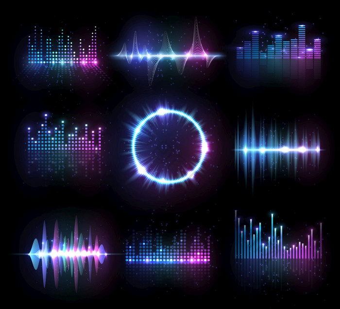 音乐均衡器孤立的向量音频广播波声音频率行png下载 包图网