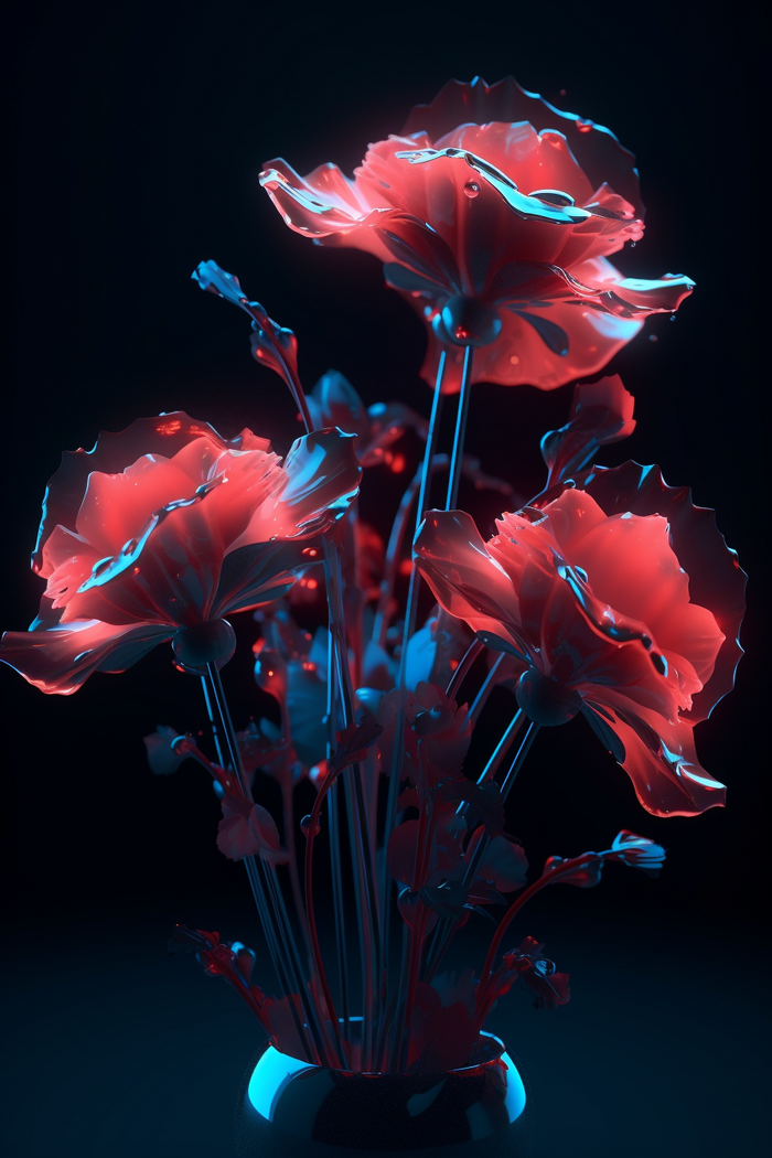 光感荧光花束渲染插画图片 包图网