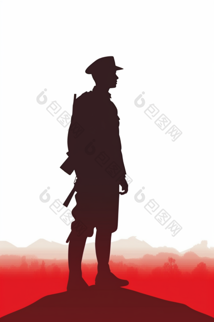 保家卫国的士兵剪影png下载 包图网