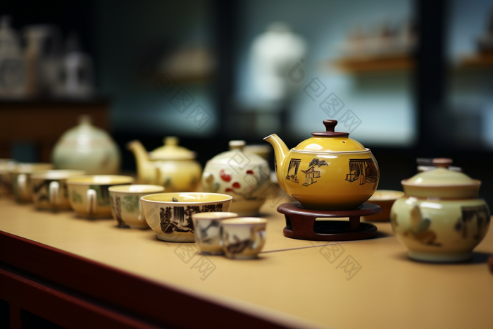 中式茶桌陈设图片 包图网