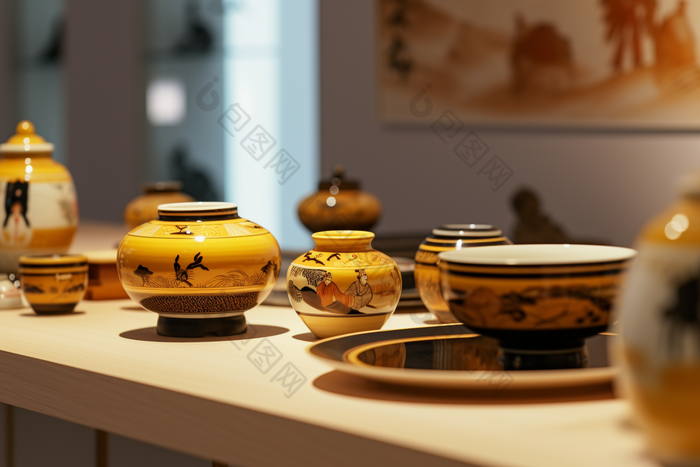 中式茶桌陈设图片 包图网