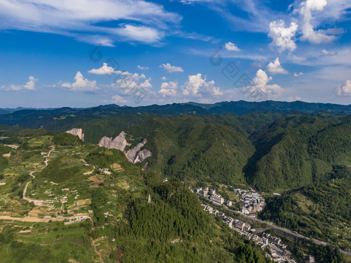贵州山川河流舞阳河群山航拍图片-包图网企业站