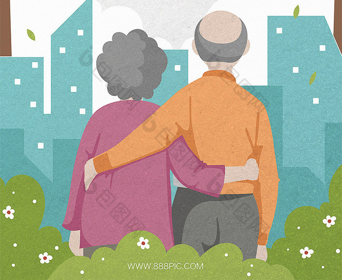 人物关爱老人孝敬父母敬老院模板-包图网