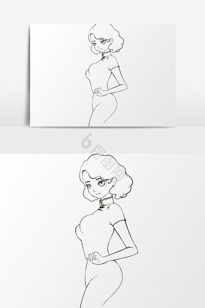 线条插画图片下载-包图网