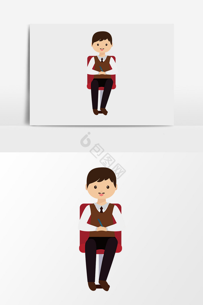 坐着卡通图片-坐着卡通素材免费下载-包图网