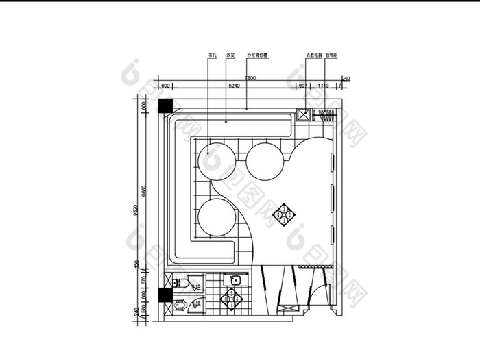 ktv包间平面布置图cad图纸-包图网