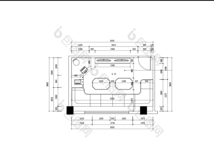 ktv包房平面布置cad图纸-包图网