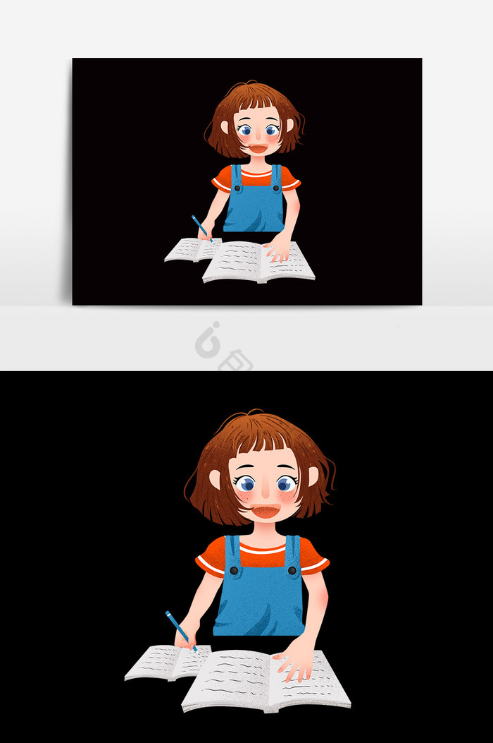 写字卡通图片-写字卡通素材免费下载-包图网