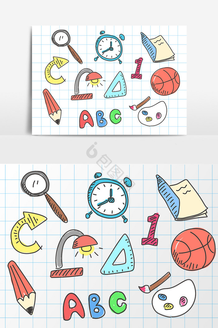 文具简笔画图片-文具简笔画素材免费下载-包图网