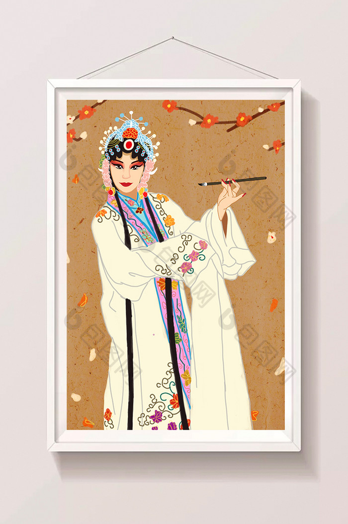文化戏曲人物唱戏插画图片-包图网