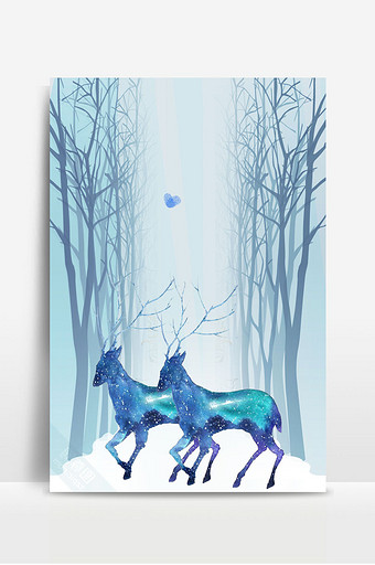 唯美清新森系鹿背景海报通用背景1024*3037图片素材免费下载-编号1129778-潮点视频