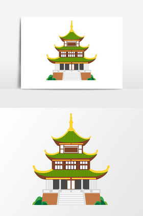 古建筑图标-古建筑图标设计图片-包图网