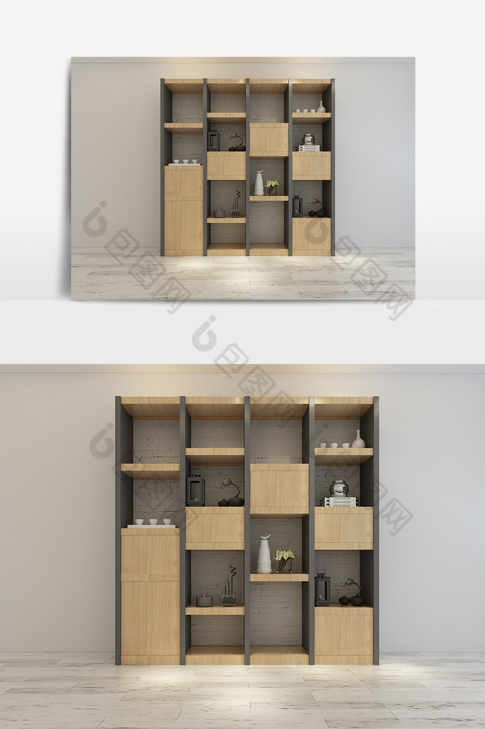 【简约时尚书架模型】图片下载-包图网