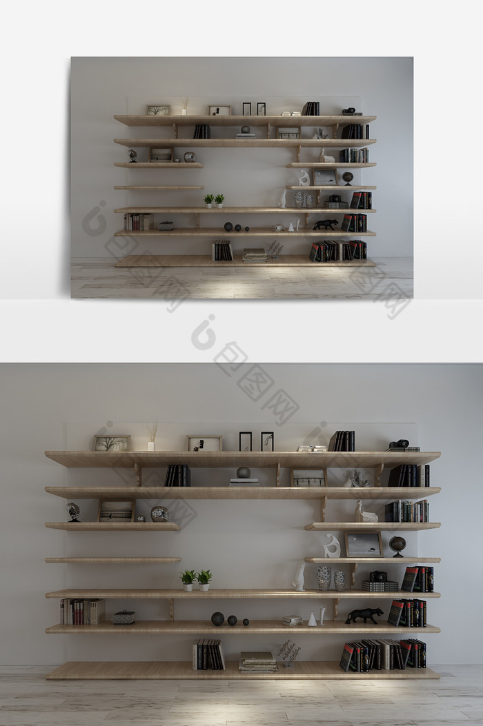 【简约时尚百搭书架模型】图片下载-包图网