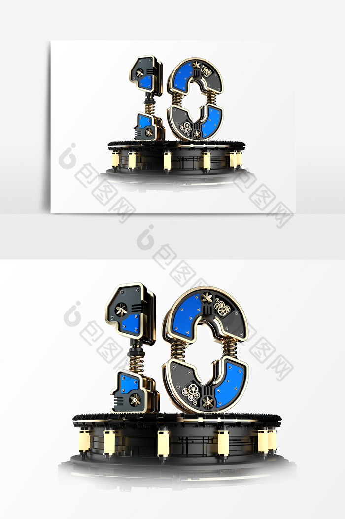 c4d周年庆10艺术字psd模板-包图网