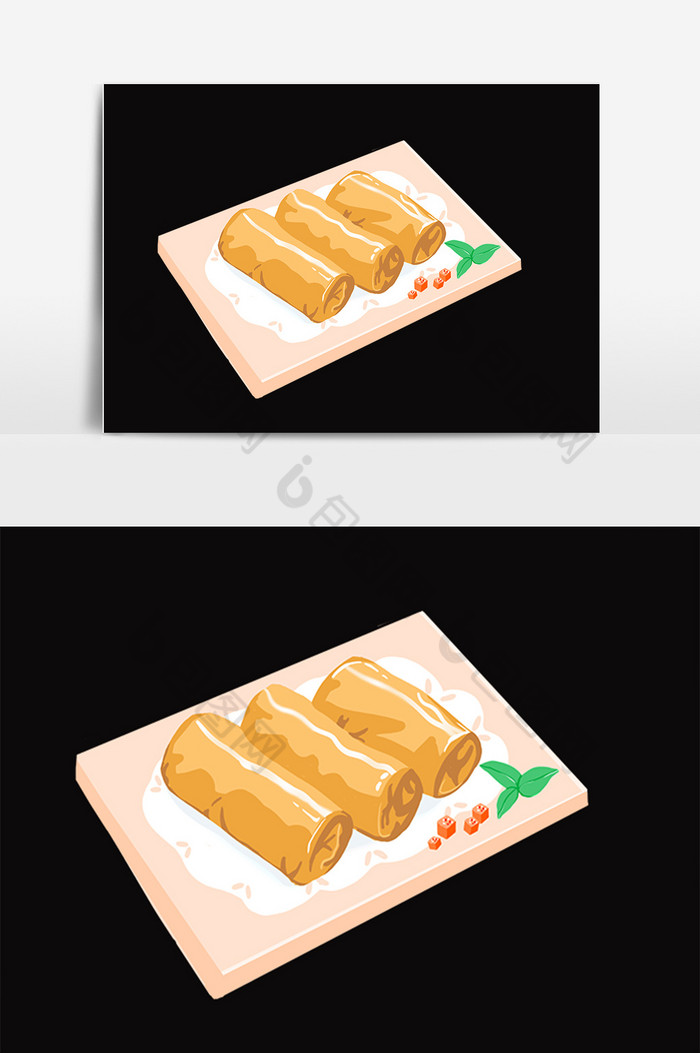 春卷插画png下载-包图网