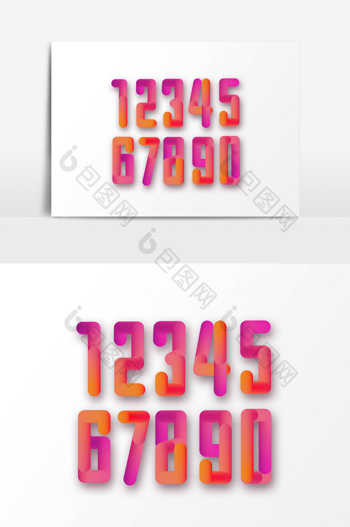 炫彩数字1234567890字体模板-包图网