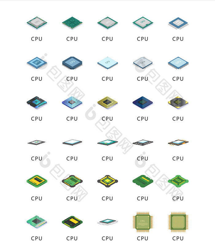【芯片科技cpu图标矢量ui素材icon】图片下载-包图网