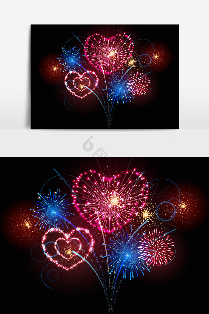 心形烟花图片-心形烟花素材免费下载-包图网