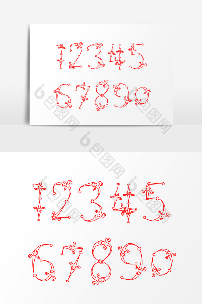 数字12345678890字体模板-包图网