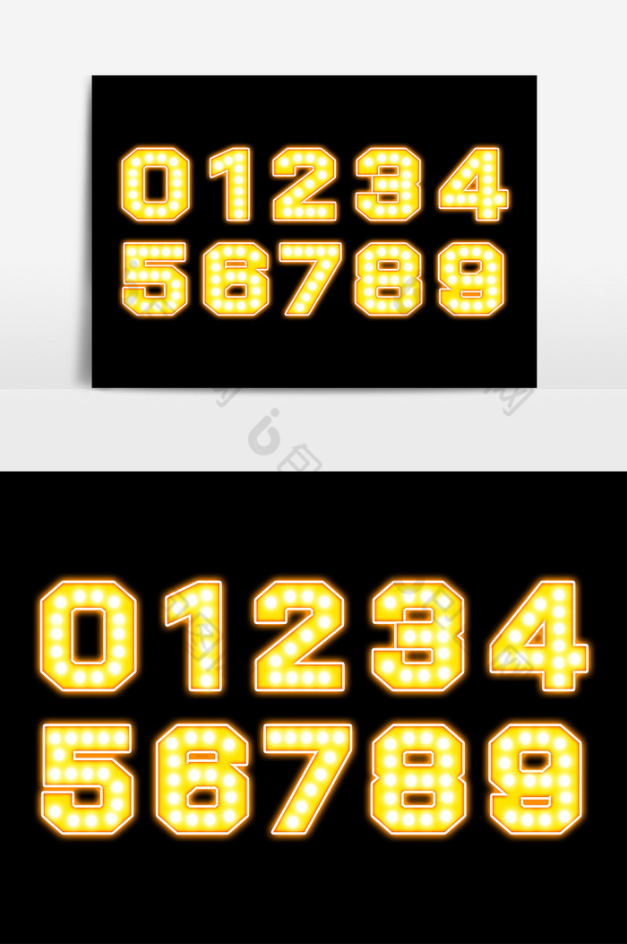 霓虹灯数字0123456789字体模板-包图网