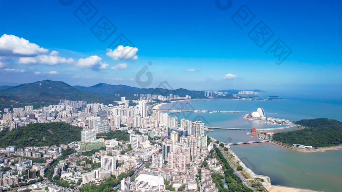 广东珠海城市风光大景蓝天白云航拍图片 包图网企业站 9691