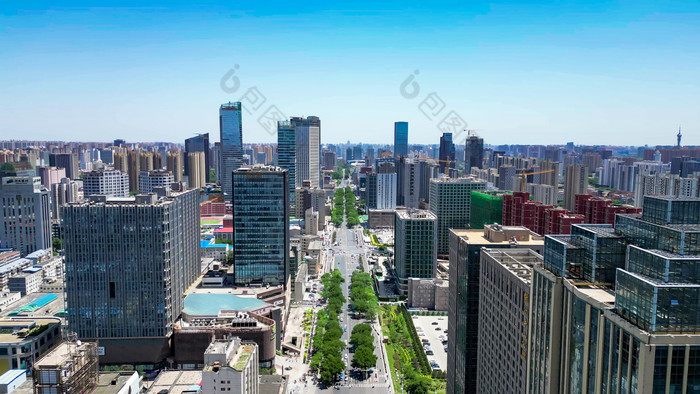 航拍河北石家庄城市建设图片-包图网企业站