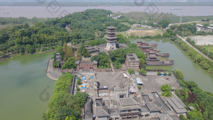 湖北三国赤壁古战场景区航拍图片-包图网企业站
