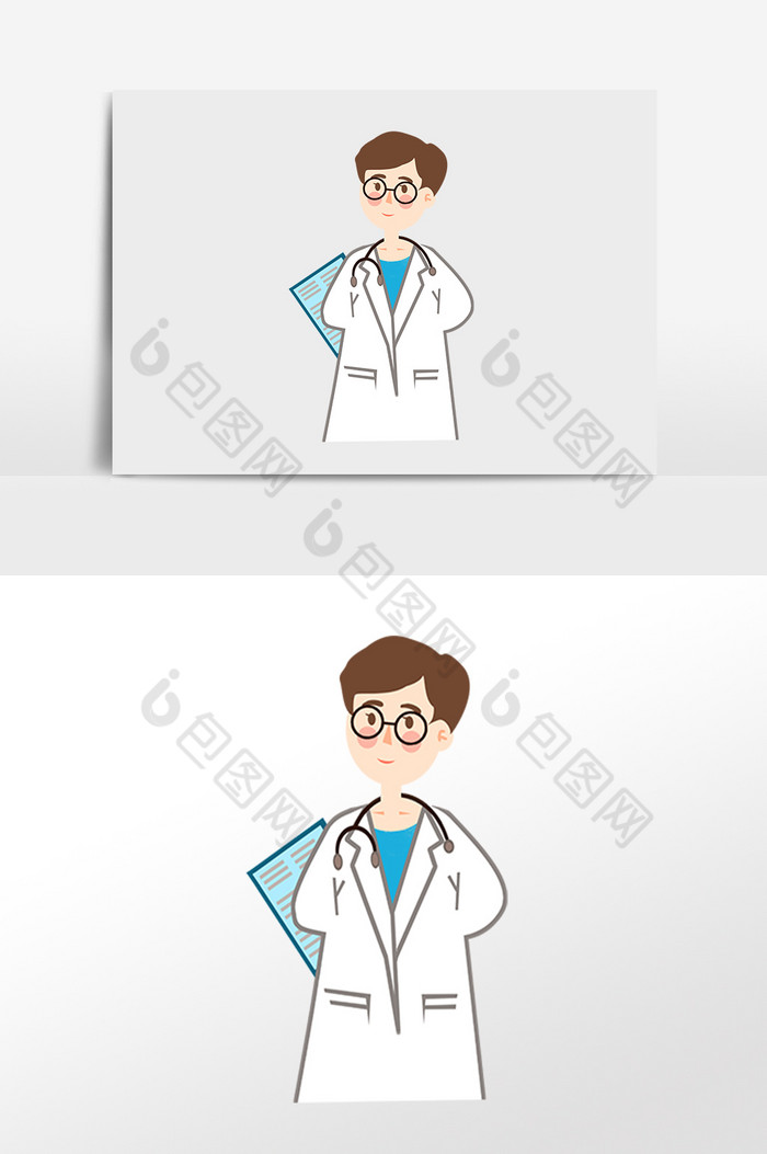 公共医疗主任专家医生插画png下载-包图网