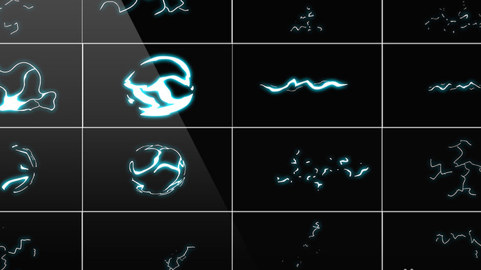 25组带通道卡通闪电电流素材MOV格式【视频下载】-包图网