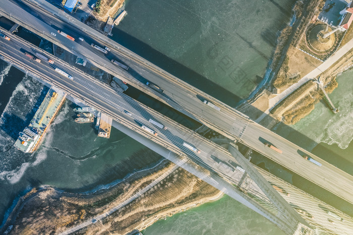 天津滨海新区海河大桥航拍风光图片-包图网企业站