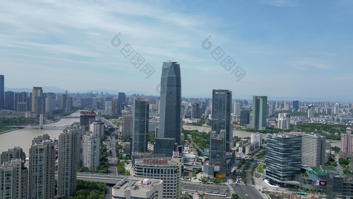 航拍浙江宁波绿地中心来福士广场图片-包图网企业站