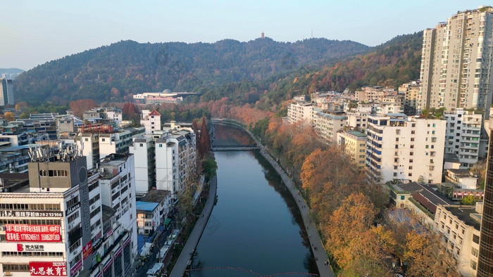 航拍遵义城市风光遵义湘江图片-包图网企业站