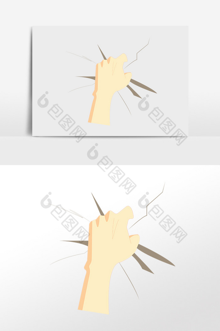 打击手指手势姿势插画png下载-包图网