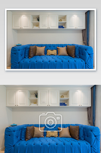 蓝色简约的沙发家具摄影图摄影图1024*1540图片素材免费下载-编号1245959-潮点视频