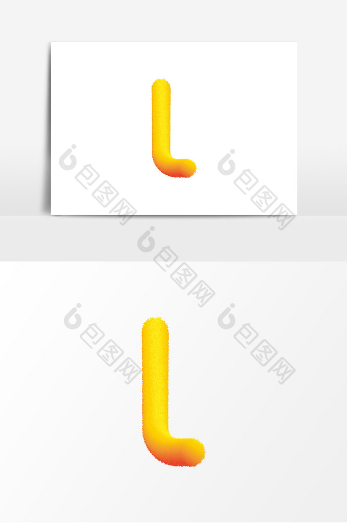 毛绒绒英文字母ll模板-包图网