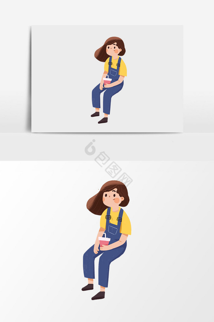 坐着卡通图片-坐着卡通素材免费下载-包图网