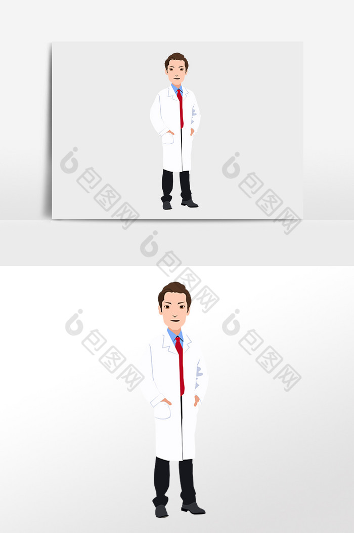 行业人员医疗主任医生插画png下载-包图网