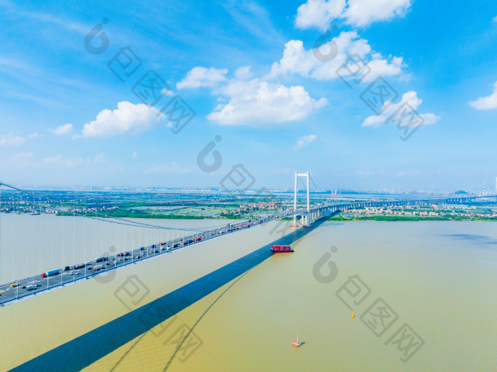 广州南沙大桥晴朗运输公路图片-包图网企业站