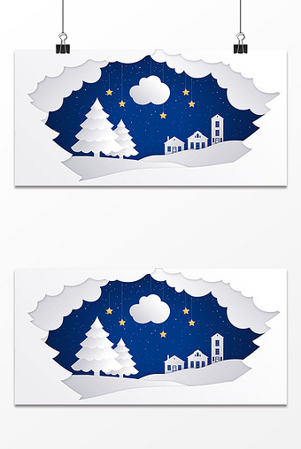 冬季蓝色剪纸风格背景通用背景1024*1531图片素材免费下载-编号1319645-潮点视频