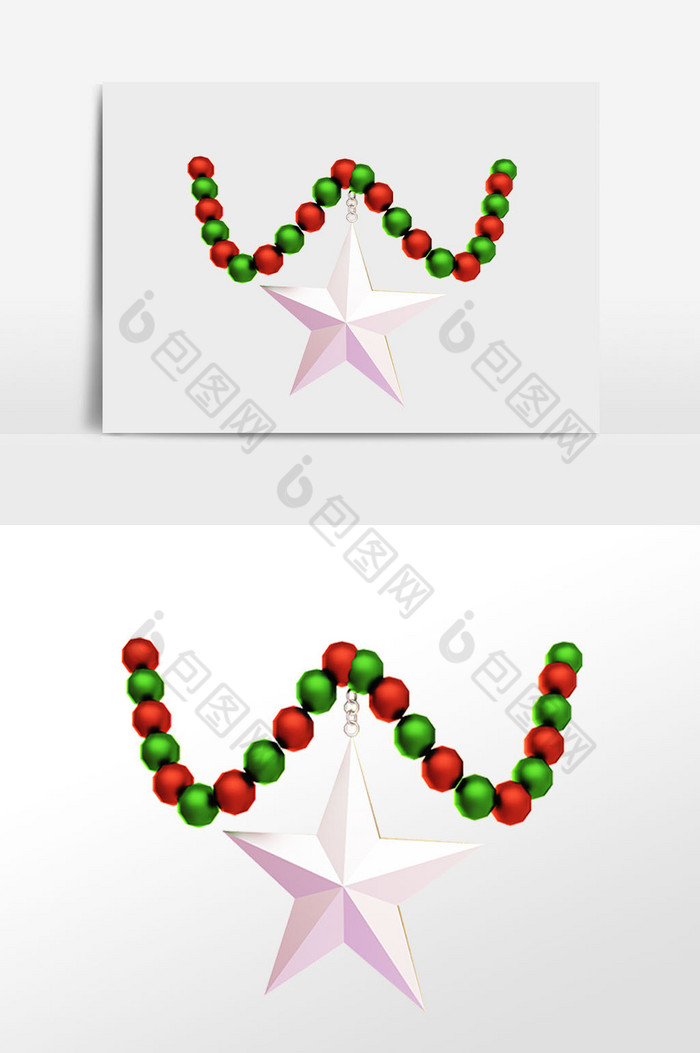 【圣诞节彩球五角星装饰】图片下载-包图网