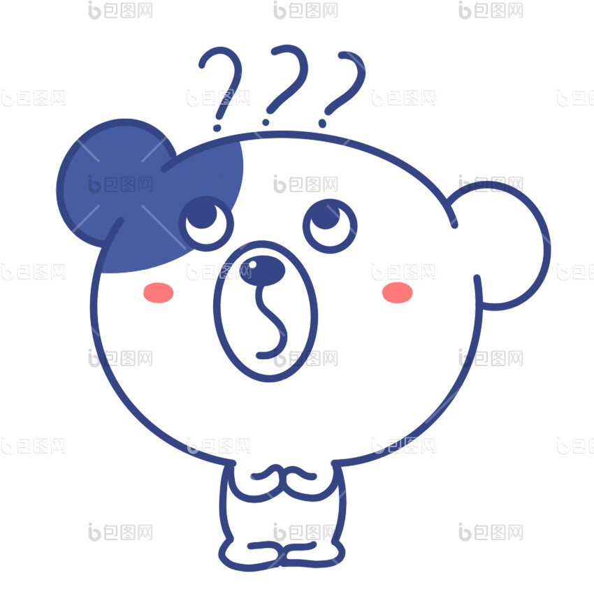 可爱小熊疑问表情包gif动图下载-包图网