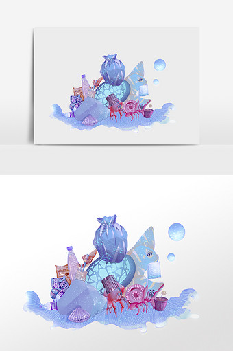 海底保护海洋水生物设计元素1024*1540图片素材免费下载-编号1337894-潮点视频