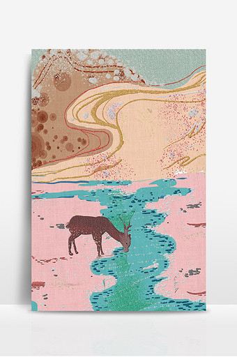 古风传统中华刺绣山水动物背景通用背景1024*3037图片素材免费下载-编号1361354-潮点视频